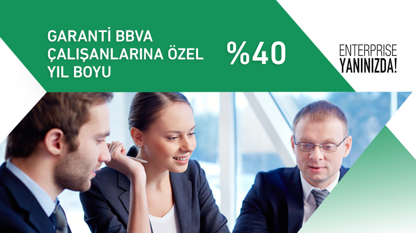 Garanti BBVA Çalışanlarına Enterprise'dan yıl boyunca %40 İndirim!